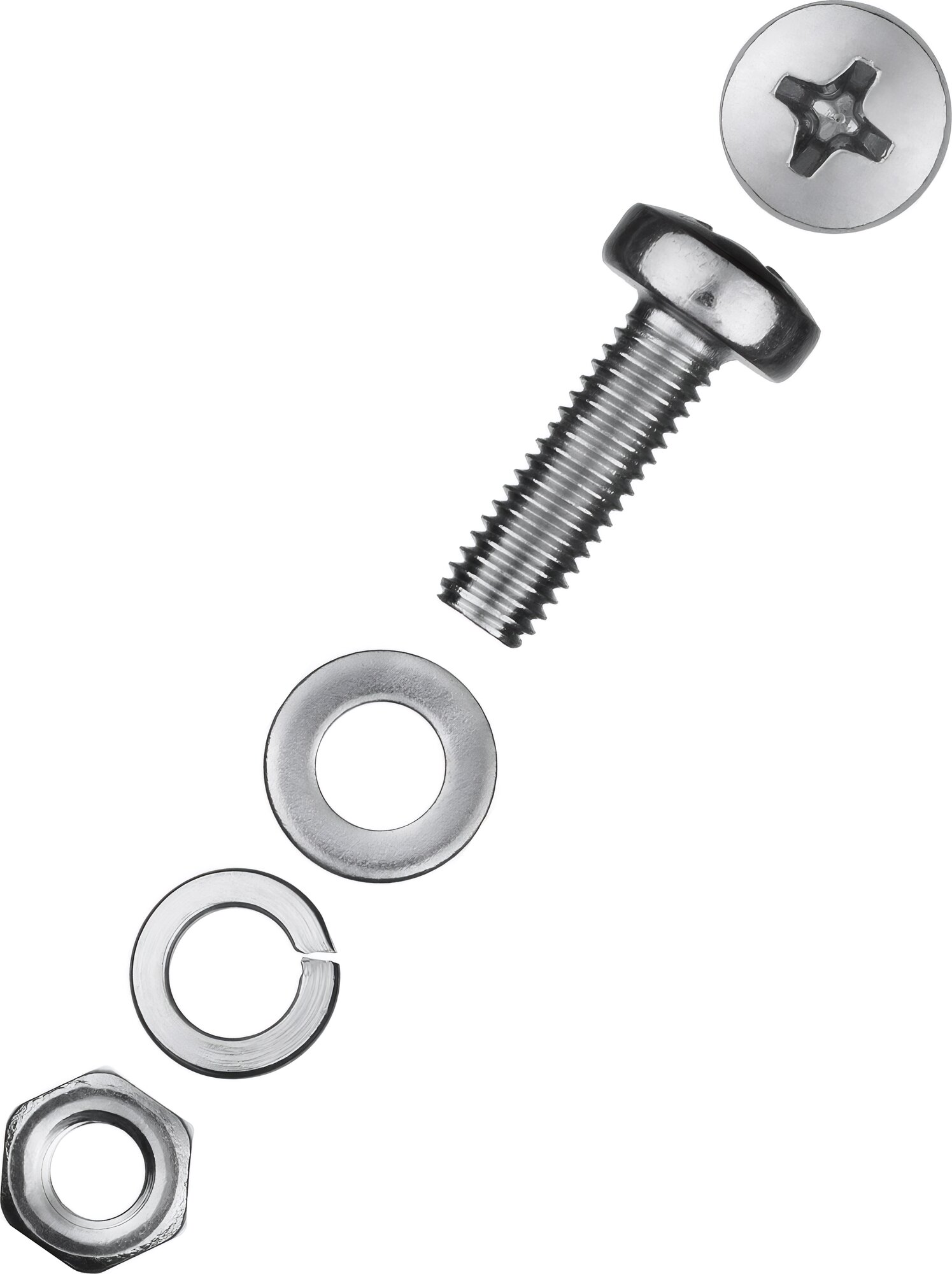Винт с гайкой и шайбами ЗУБР 303476-04-016