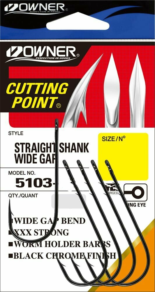 OWNER Крючок Straight Shank Wide Gap BC №1/0 6шт