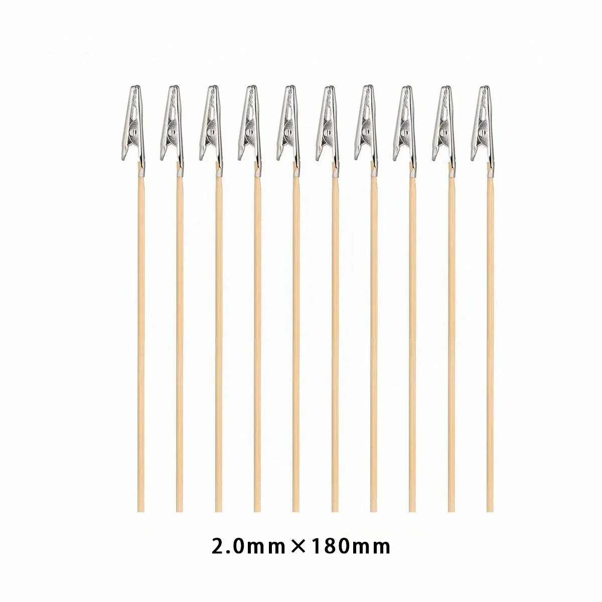 Деревянные зажимы "крокодил" 2mm Flat Head, 10 шт.