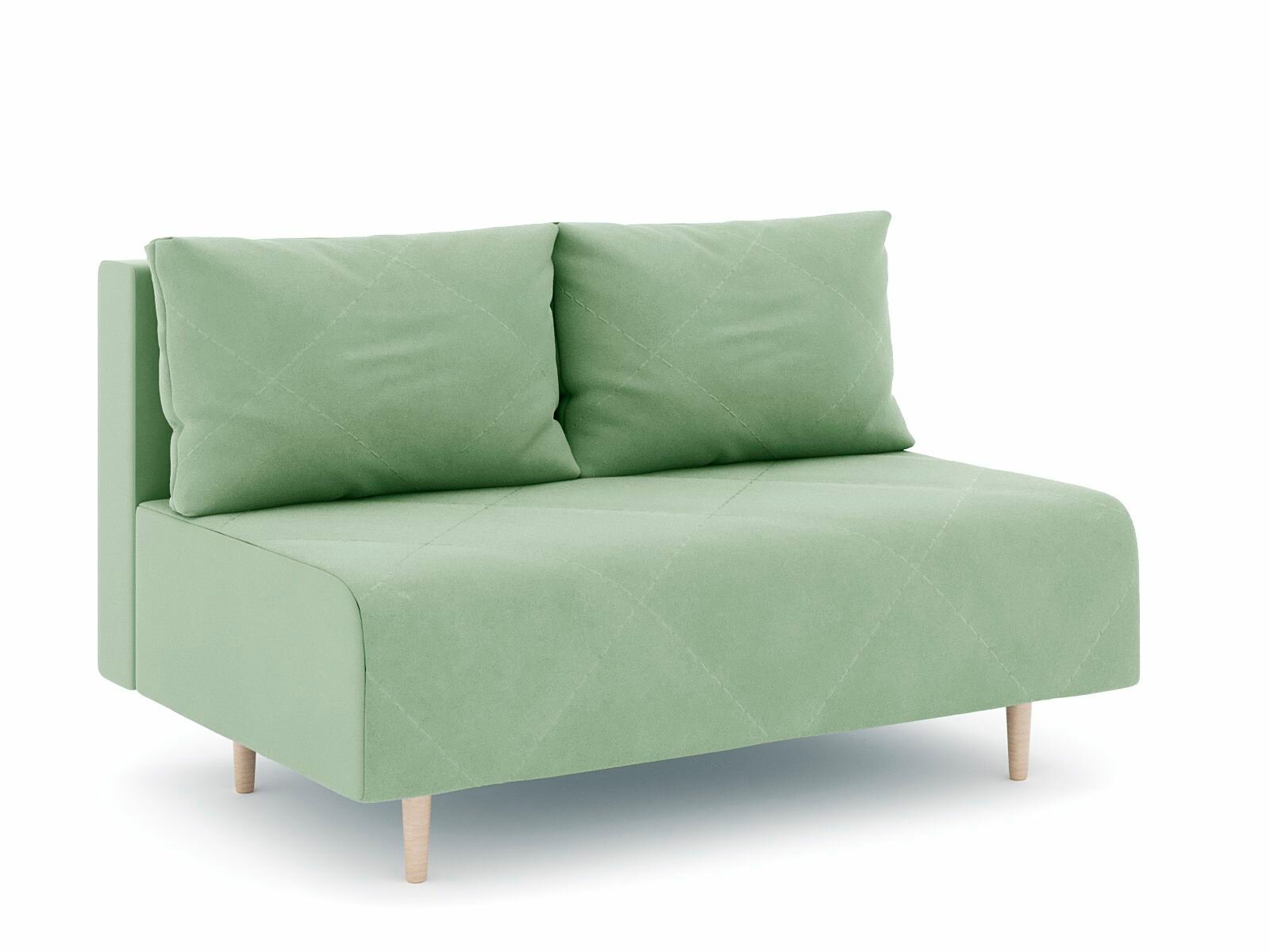 Диван Милли мини 2-х местный без локтей, без механизма трансформации, велюр Зара Минт 14