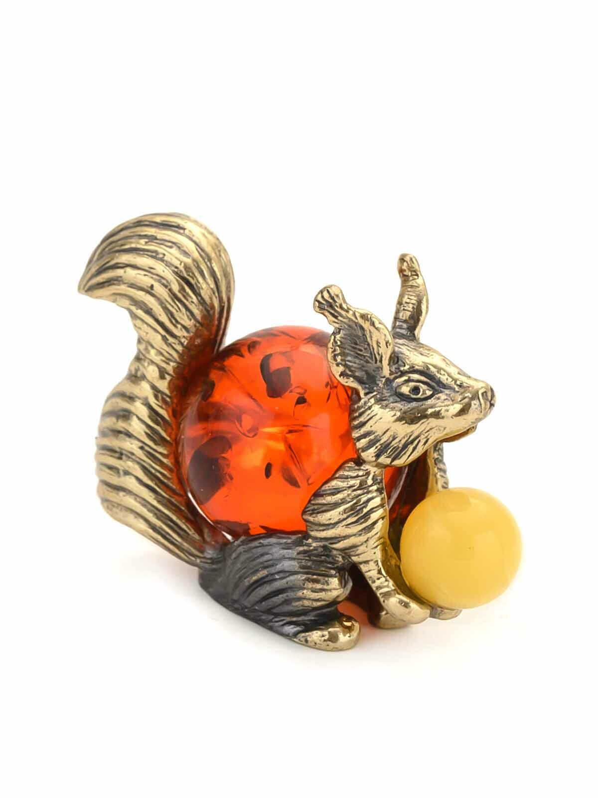 Сувенирная фигурка - Белочка, Балтийский Янтарь, 2,5 см