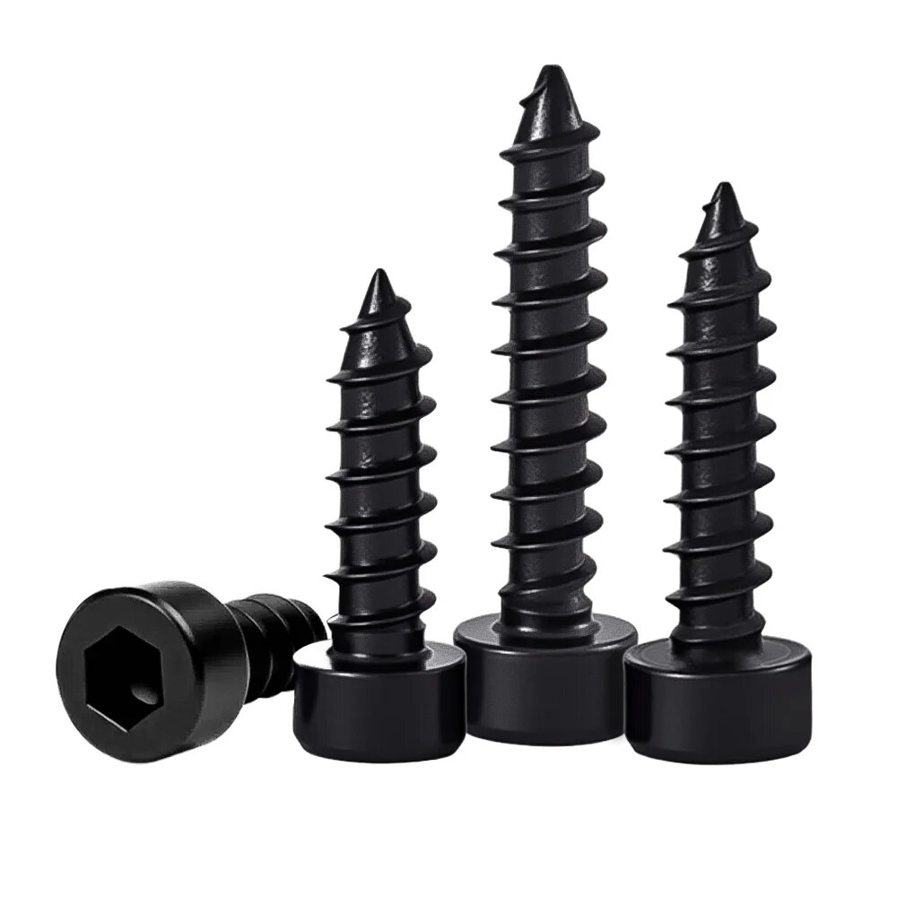 Черные саморезы с шестигранной головкой LDQUO ERICS M1.7 M2 M2.5 M2.6 M3 M3.5 M4 M5 M6 M3 (150pcs), 10mm