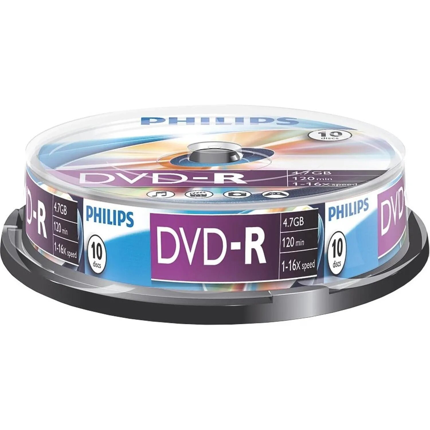 Носители информации DVD-R Philips (DM4S6B10F/97)4.7 Gb,16x, Cake Box 10шт/уп