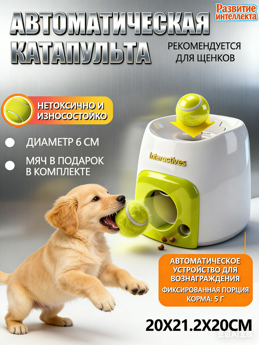 Катапульта мячей для собак интерактивная OZBERRY с 3 мячами