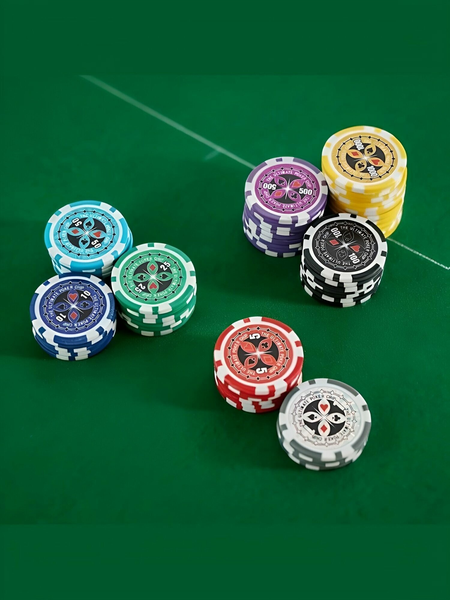 Набор фишек для покера из 100 фишек с номиналом 11,5г в пластиковом кейсе "Standart"