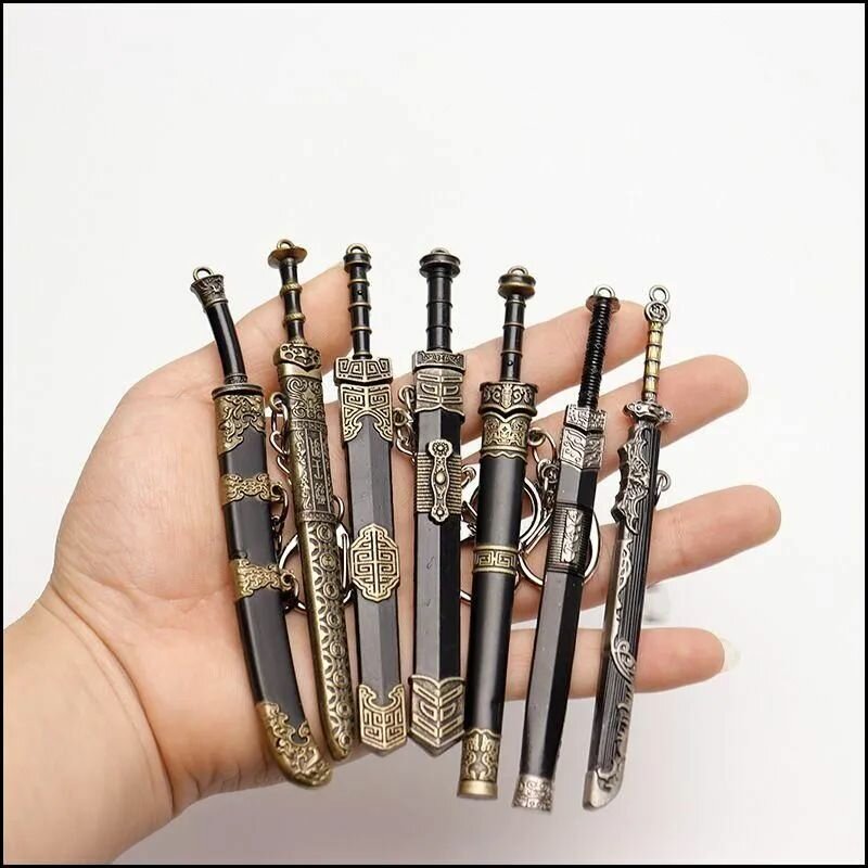 Древний Китай Мини-меч и меч Цинь Шихуанди Брелок Набор из 7