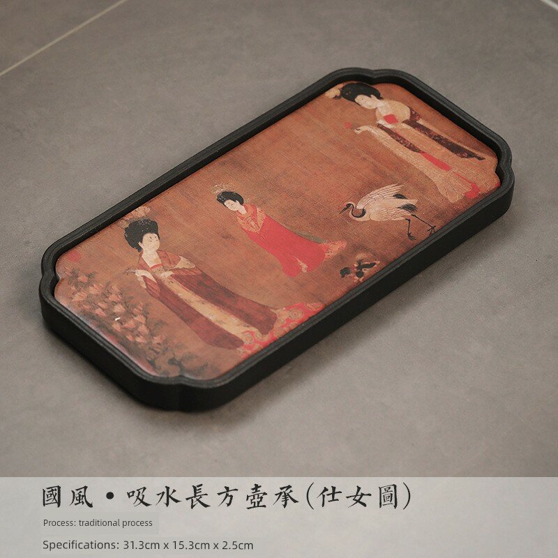 Повседневный поднос для чая из цельного дерева, маленький чайный столик из черного дерева, бытовой поднос для сухих