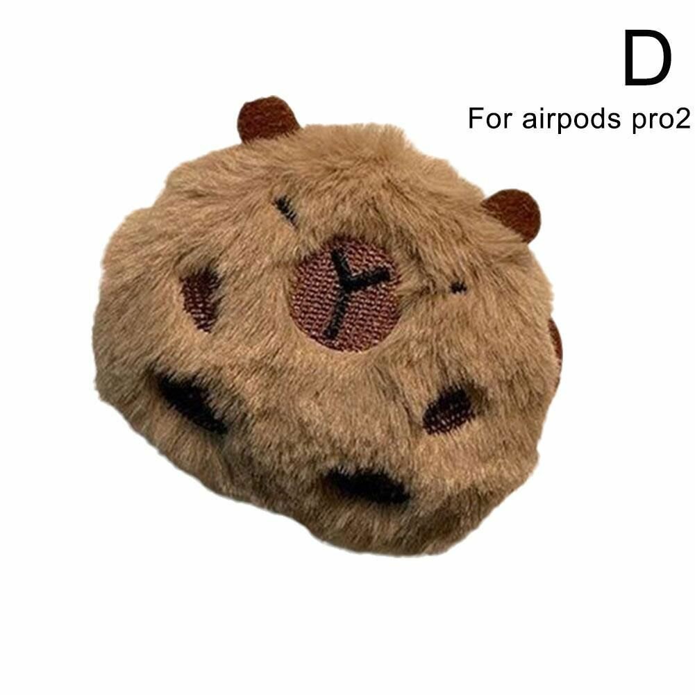 Кейс капибара плюшевый для наушников для беспроводных наушников AirPods 1/2/3/pro/pro2
