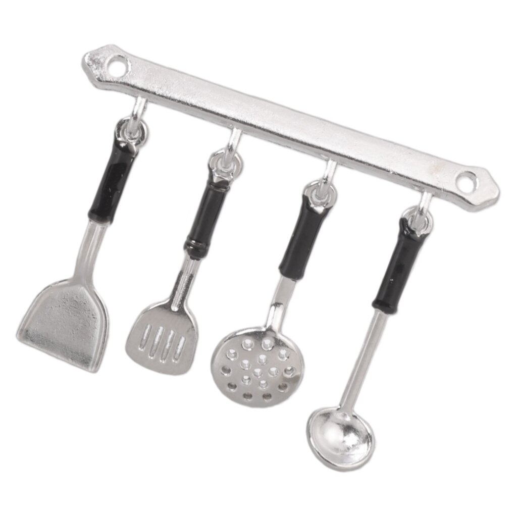 Металлический Миниатюрный Набор Посуды С Лопаточкой-Половником Для Безопасного Хранения Мебели В Кукольных Домиках