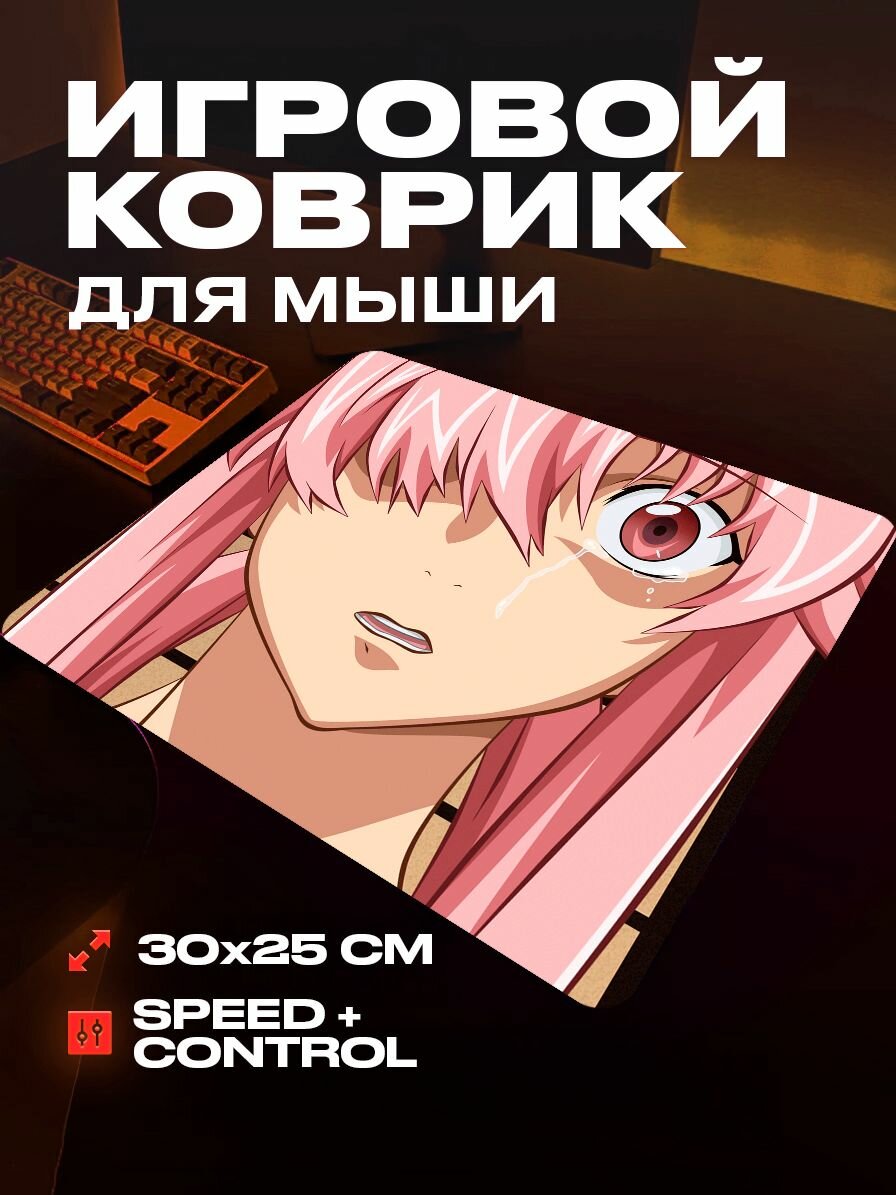 Коврик для мыши игровой Дневник будущего 30 25 аниме