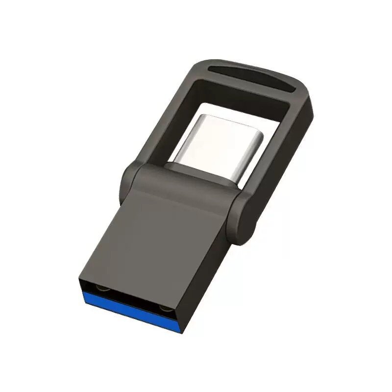 Флеш-накопитель USB с большой емкостью 1 ТБ 2 ТБ, высокоскоростной, Type-C, двойного использования, металлический, с вращающейся гравировкой, 64 ГБ для использования в автомобиле