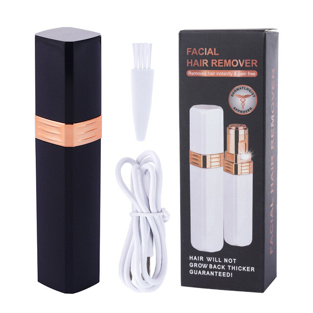 Новая женская помада, электрический триммер для удаления волос, устройство для удаления волос с батареей/USB, мини-машина для удаления волос на лице