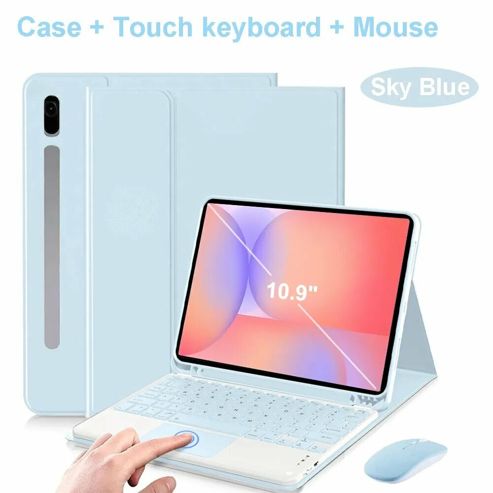 Чехол для Samsung Galaxy Tab S10 Lite 5G с диагональю 10,9 дюйма, русской Bluetooth-клавиатурой, чехол для S10 Lite 10,9 SM-X400/X406B с мышью