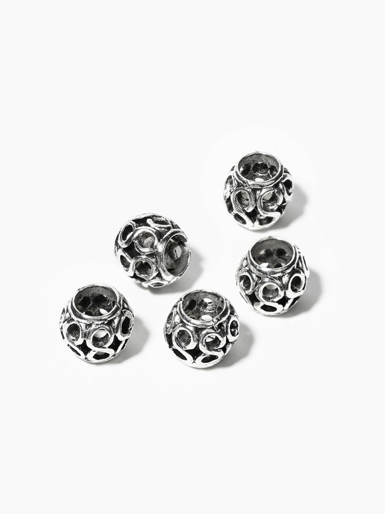 Шарм разделитель для бусин "Бесконечность", цвет серебро, вид: разделители, 5 шт.