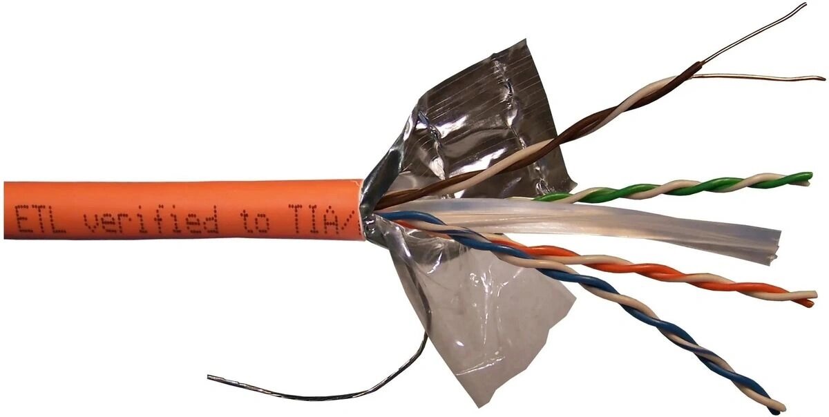 Кабель информационный Lanmaster LAN-6EFTP-HFLT-OR кат.6 FTP 4 пары 23AWG LSZH внутренний 305м оранже