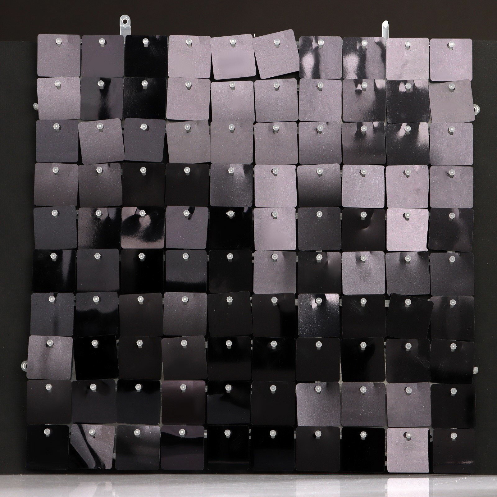 Панель с пайетками для фотозоны, квадратные, 30x30 см, чёрная