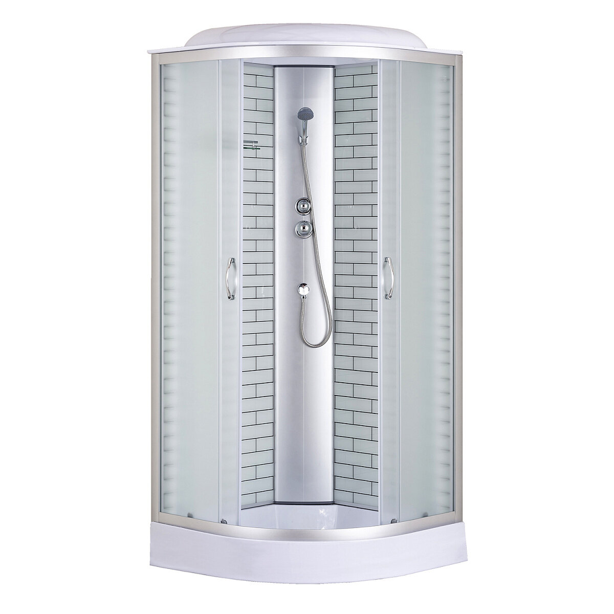 Душевая кабина Loranto CS-6610-13FW 100х100 матовое стекло/профиль хром