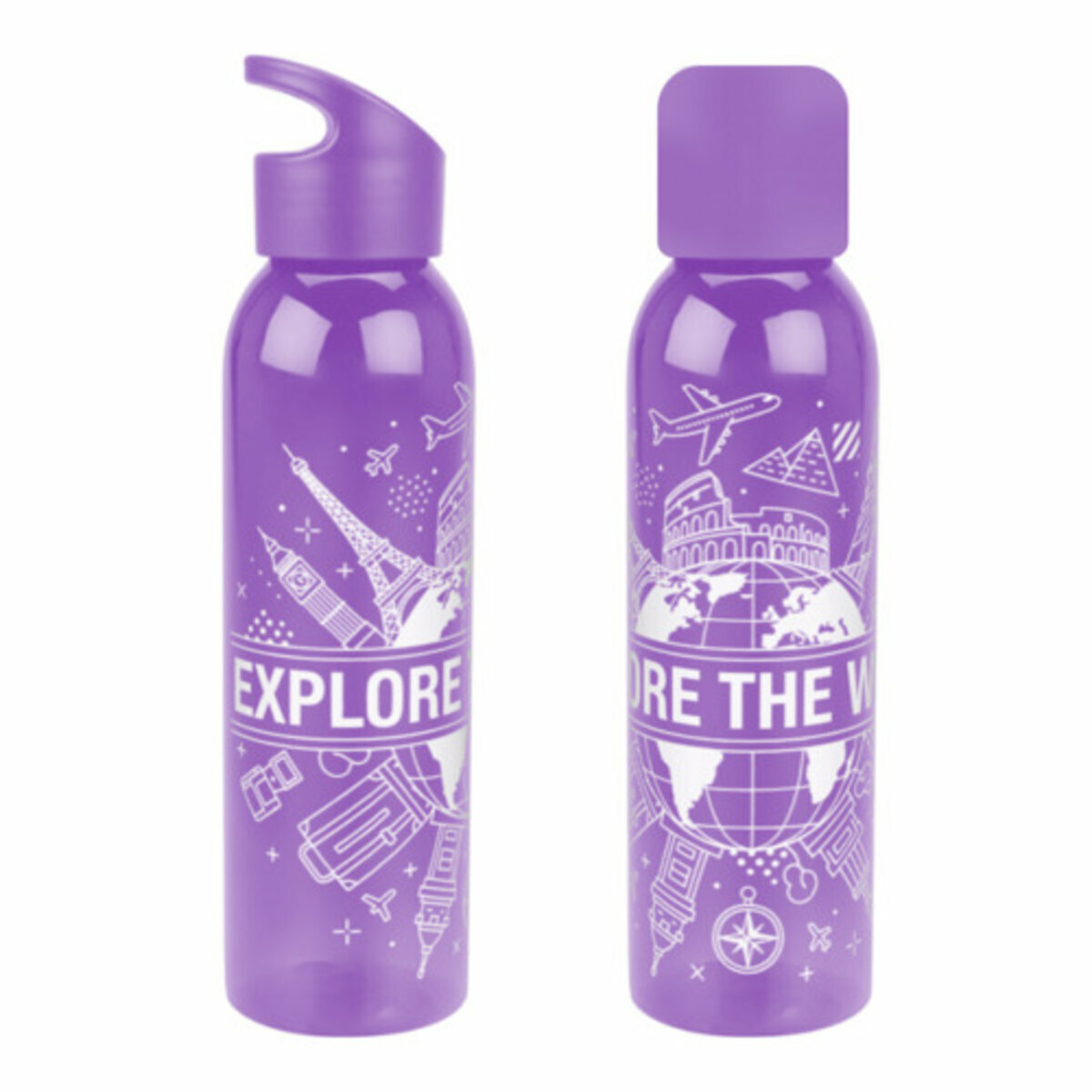Бутылка для воды «Путешествие. Explore the world» (фиолетовый)