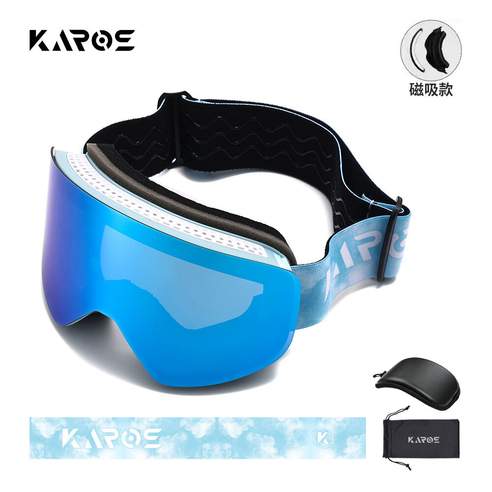 2026KAROS Лыжные очки с магнитным быстрым снятием, антизапотевающие, защитные очки для снега, УФ-защита, для близоруких, носимое оборудование HD унисекс
