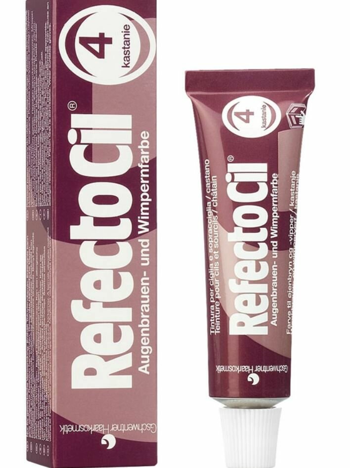 Refectocil, Крем-краситель для бровей и ресниц Каштан №4, 15 мл