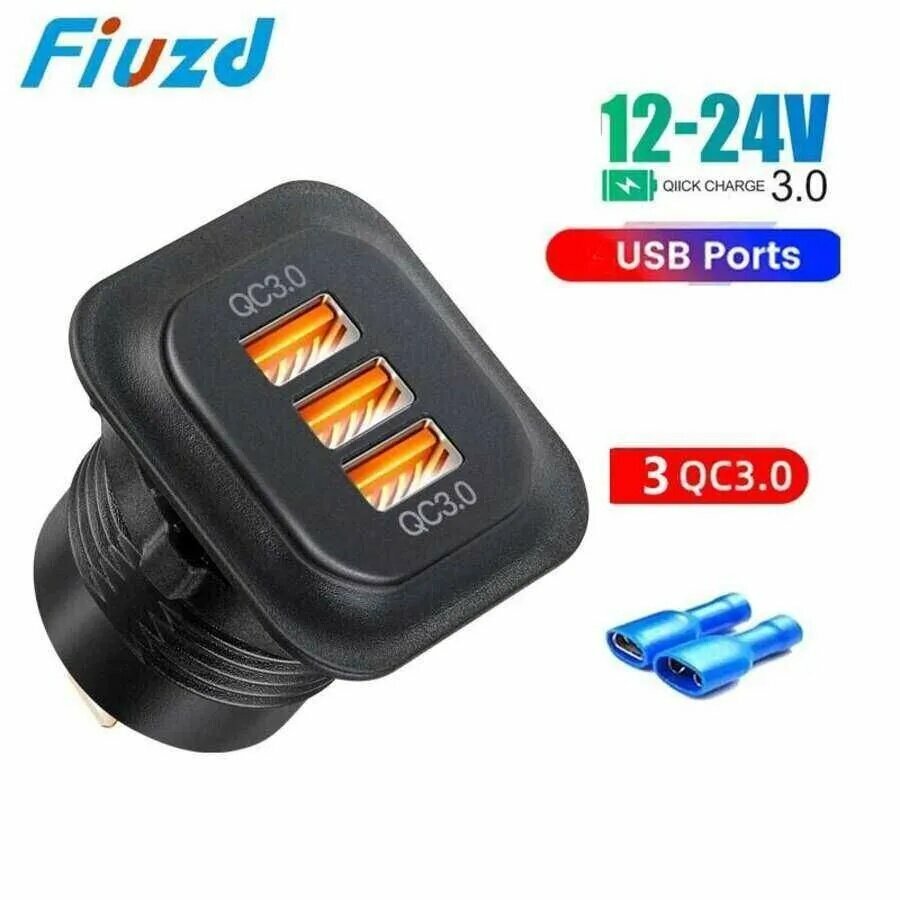 12V/24V зарядное устройство, быстрой зарядки, PD Type C и QC3.0 порт, USB розетка для автомобиля, лодки, морского транспорта, грузовика