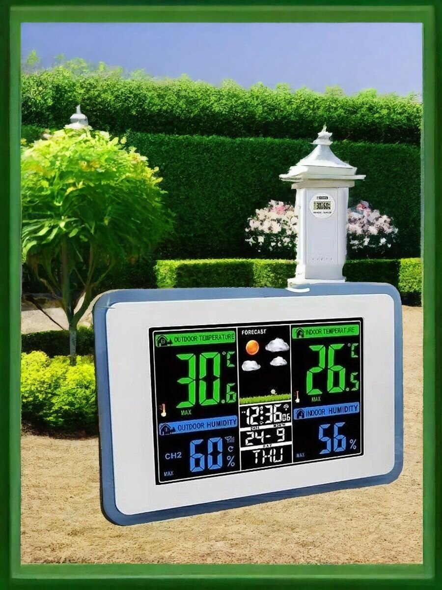 Домашняя метеостанция с выносным беспроводным датчиком, погодная станция с прогнозом погоды