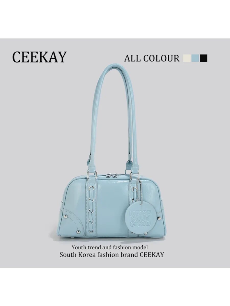 Сумка Ceekay для боулинга, синяя, кожа синт.