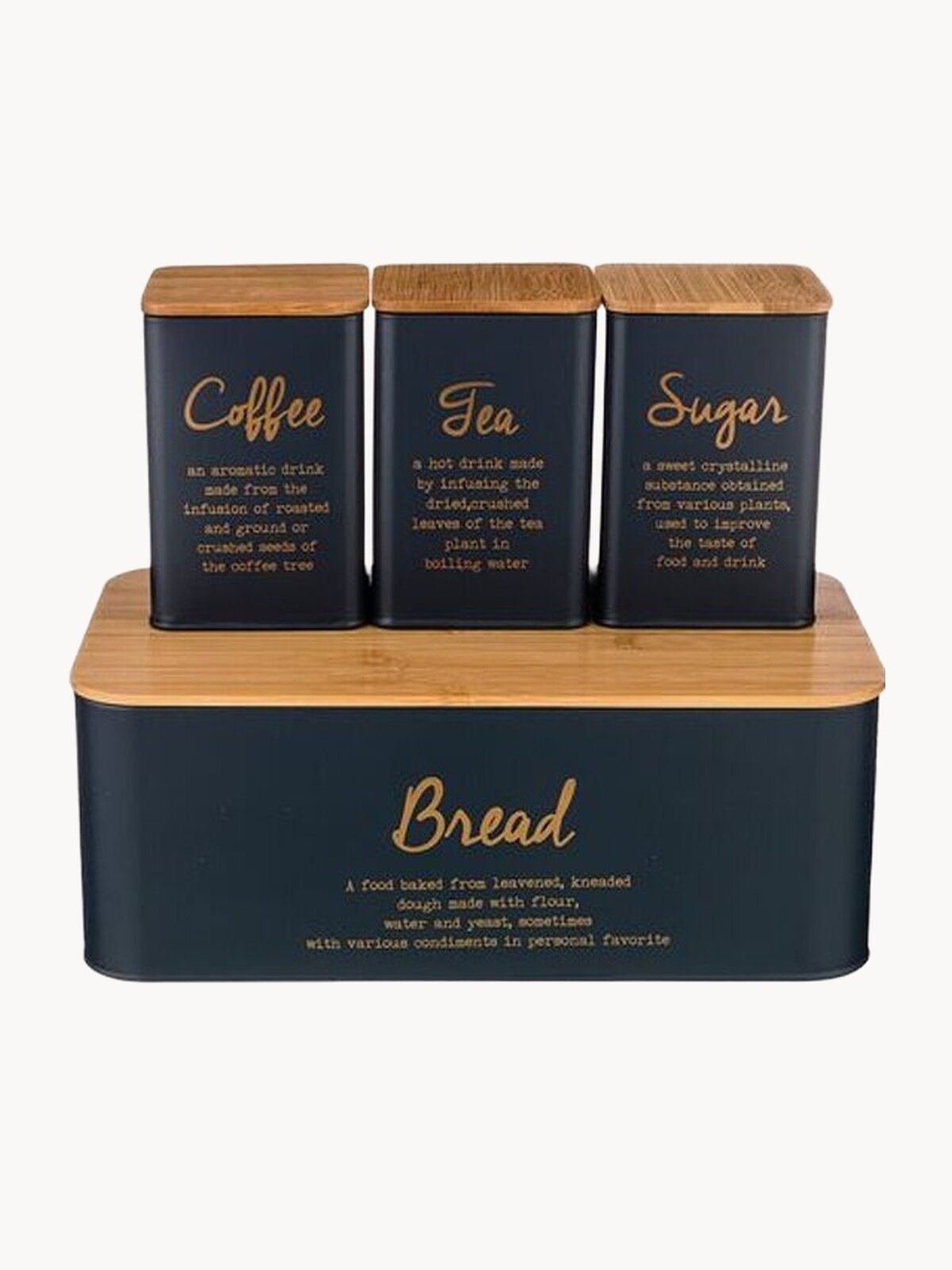 Набор Agness хлебница 2 в 1 "navy style", 6 л, 34х18х12,5 см, банка для сыпучих 1,1 л, 10х10х14 см 3 шт