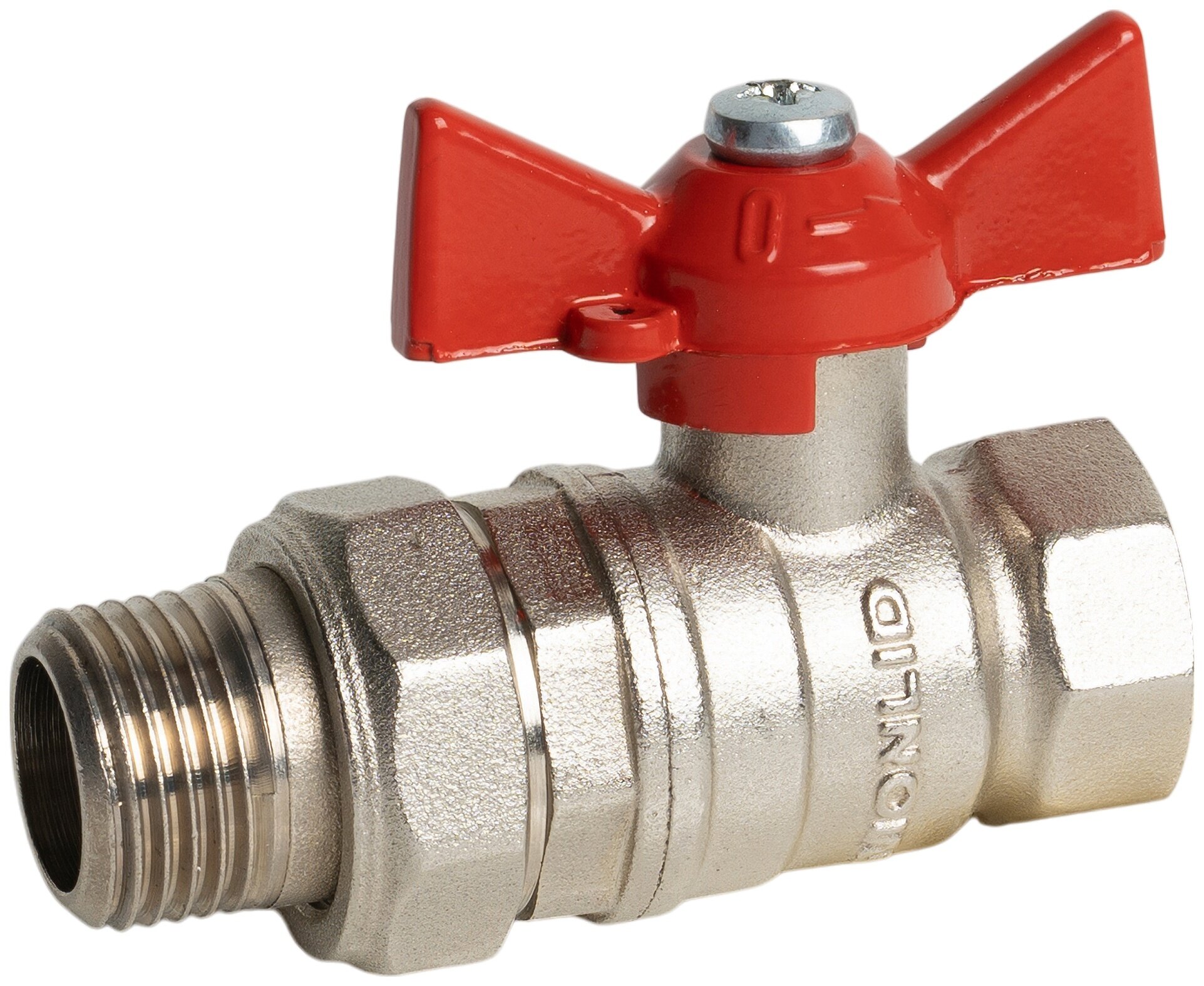 Кран шаровой с американкой MONLID DN15 PN40 1/2" латунь ручка бабочка