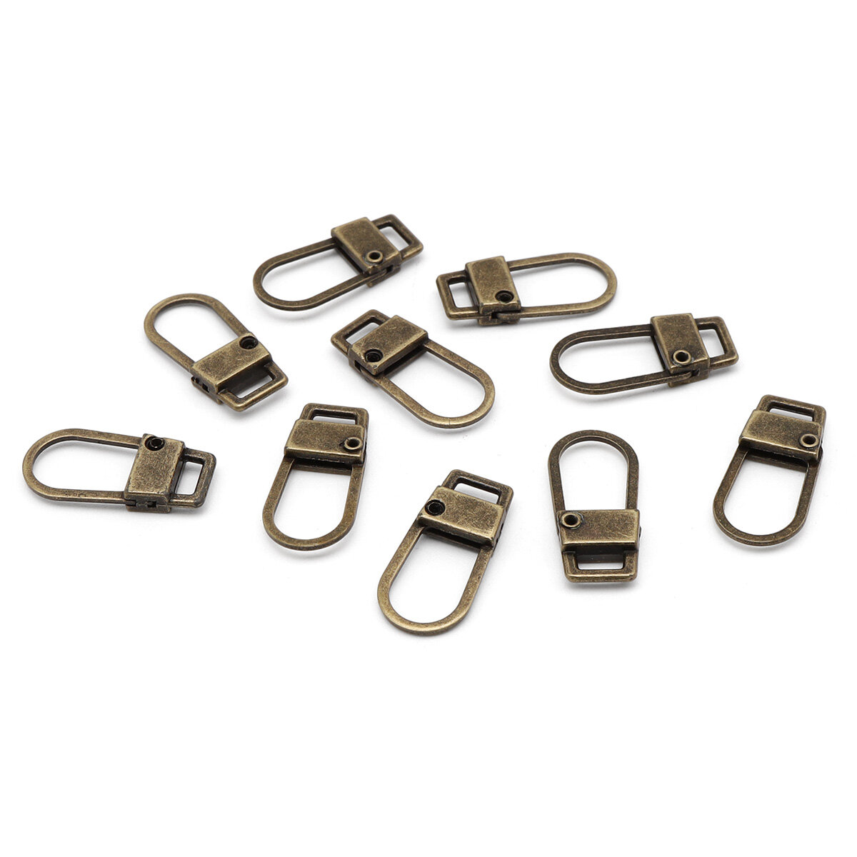 Пуллер для молнии, 9х19 мм, 10 штук, металлический, Айрис (бронза)