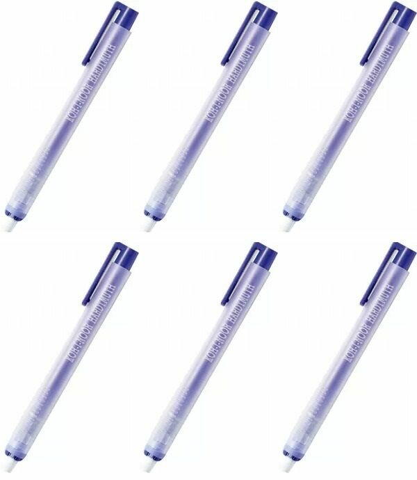 KOH-I-NOOR Ластик-карандаш, каучук, фигурный мягкий пластиковый держатель, 78х65х134 мм, 6 шт.