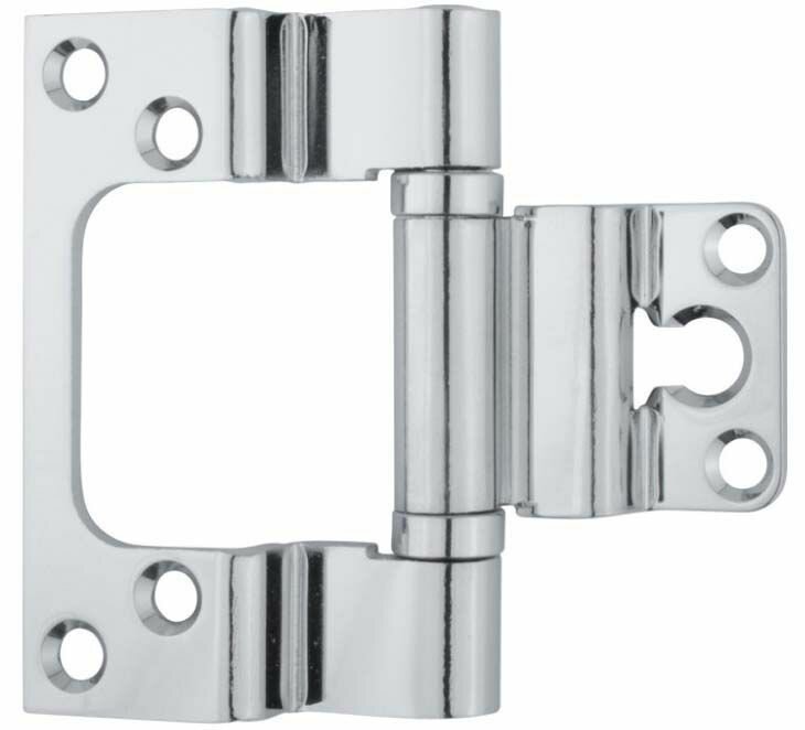 Шлосс 04003 петля накладная "бабочка" для дверей с притвором хром (2шт)