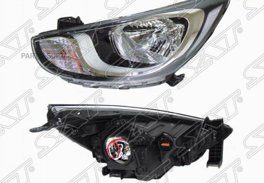 Фара Hyundai Solaris 10-14 / Accent 11-17 (Слева/ С электрокорректором) SAT ST-221-11S1L | цена за 1 шт