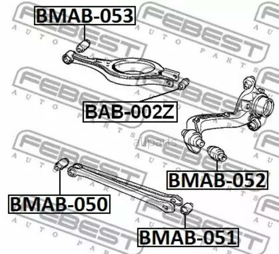 FEBEST BMAB-050 сайлентблок задней поперечной тяги BMW 3 E46 1997-2006 [ECE]