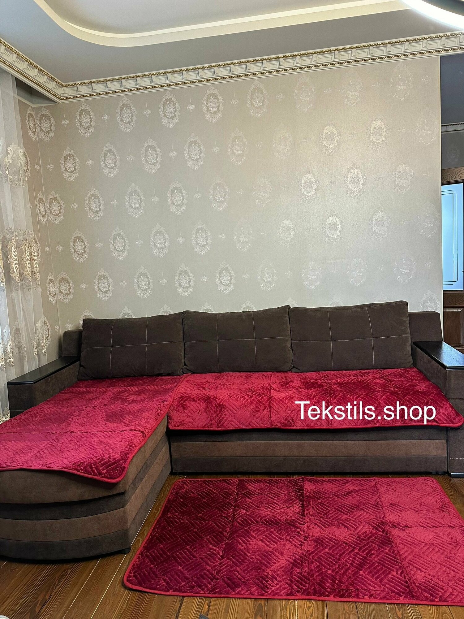 Накидка на угловой диван , накидки на диван 2 кресла