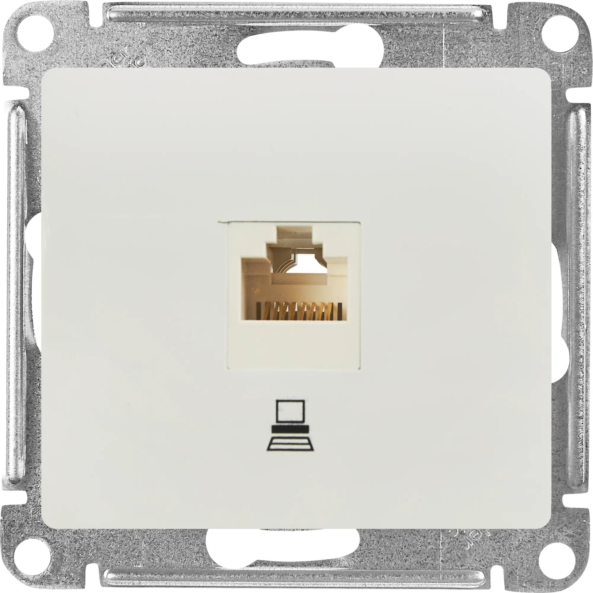 Розетка компьютерная встраиваемая Systeme Electric Glossa RJ45 UTP cat 5e цвет белый