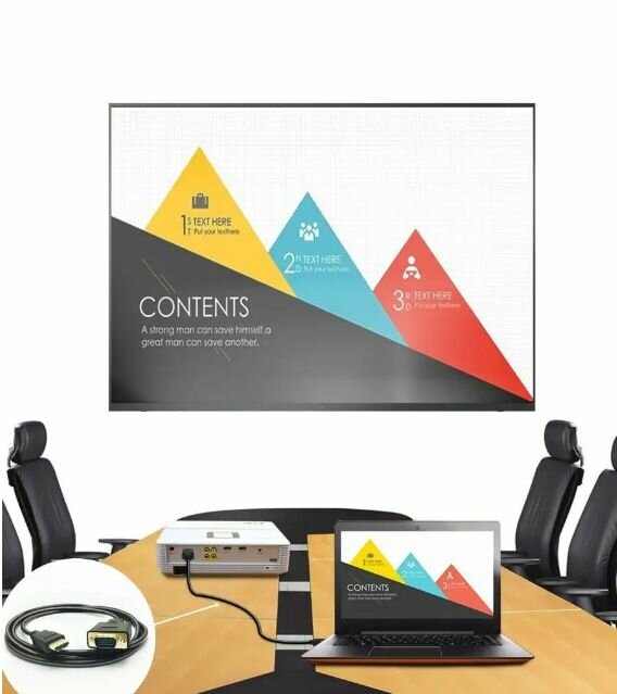 HDMI VGA Adapter кабель переходник 1.8 метра для монитора