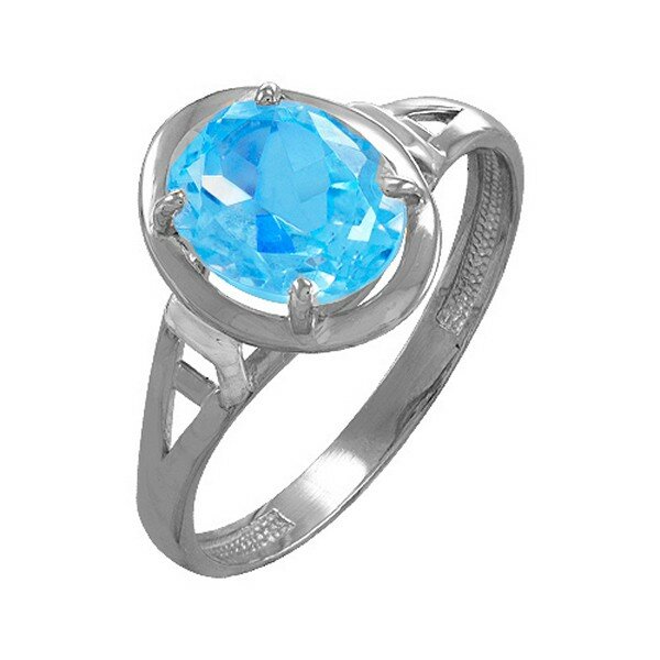 Кольцо, серебро, 925 проба, родирование, кристалл