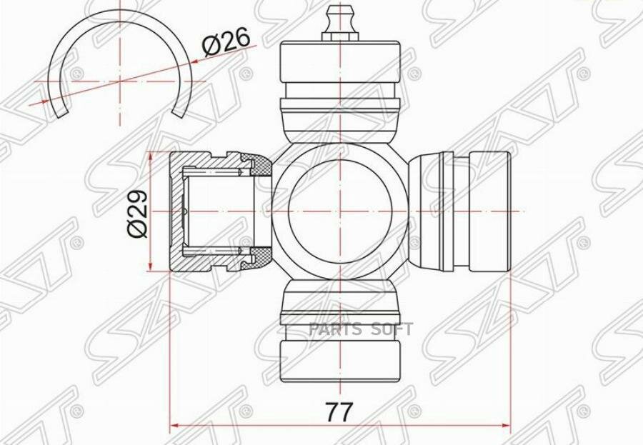 Крестовина карданного вала Toyota Camry Japan 82-86 / Crown 79-12 SAT ST-04371-60070 | цена за 1 шт
