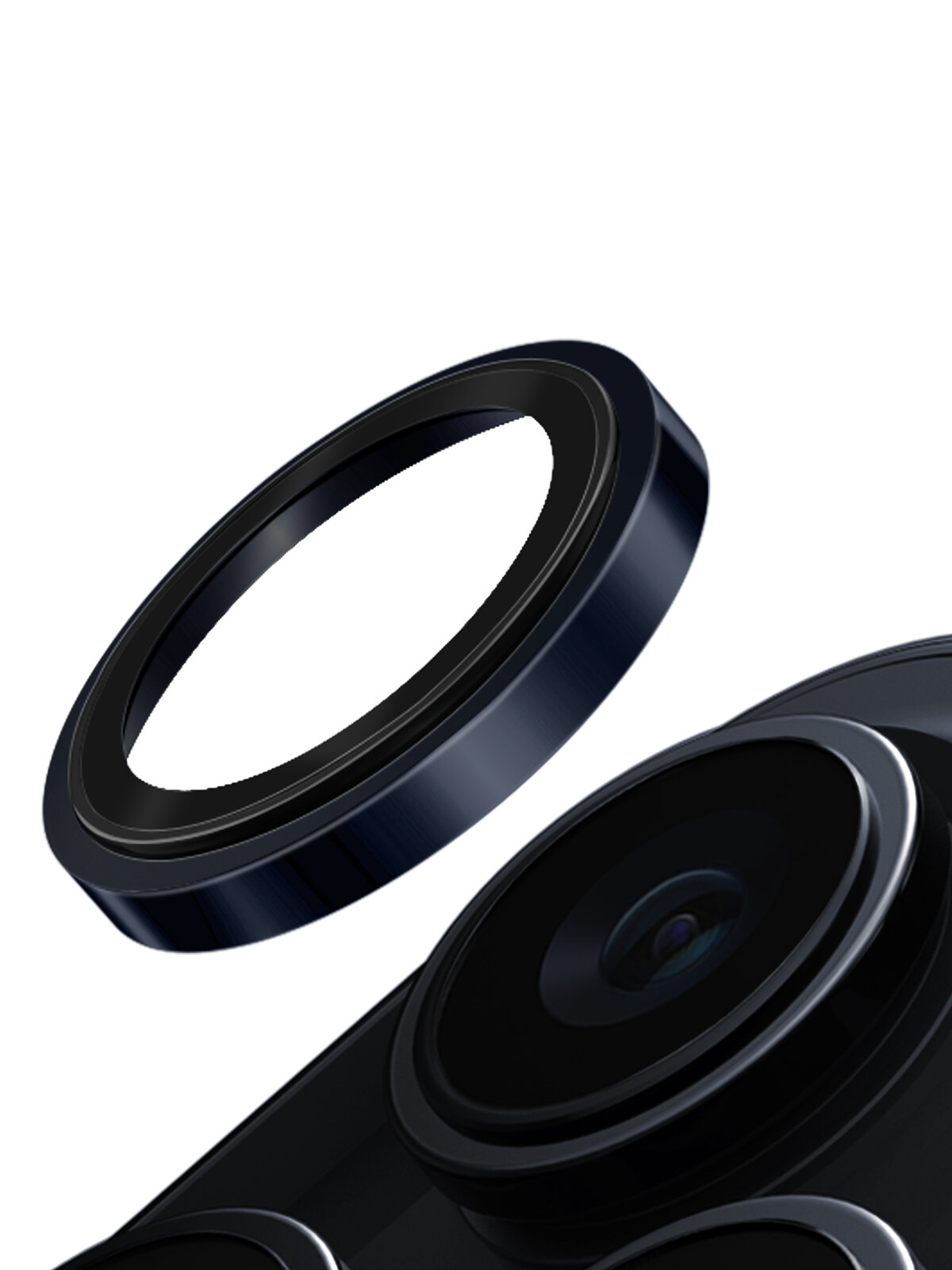Uniq стекло для iPhone 15 Pro OPTIX Camera Sapphire Lens Stainless steel Dark Blue