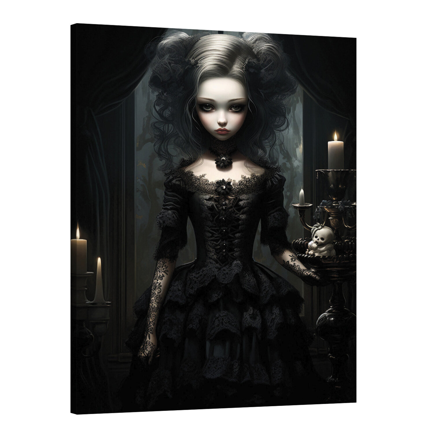Интерьерная картина 50х70 "Кукла в стиле готика"