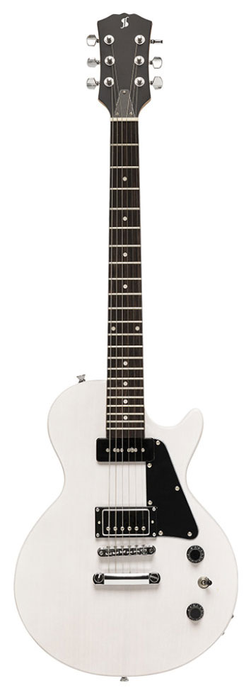 STAGG SEL-HB90 WHB - электрогитара, les paul, 22 лада, корпус: красное дерево, гриф: красное дерево, на болтах, накладка: палисандр, звукосниматели: P90, Humbucker, регулировки: 1х громкость, 1х тон, цвет: белый