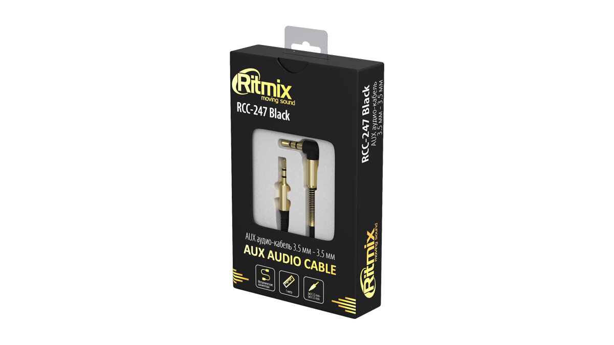 AUX-кабель Ritmix RCC-247 1 метр черный
