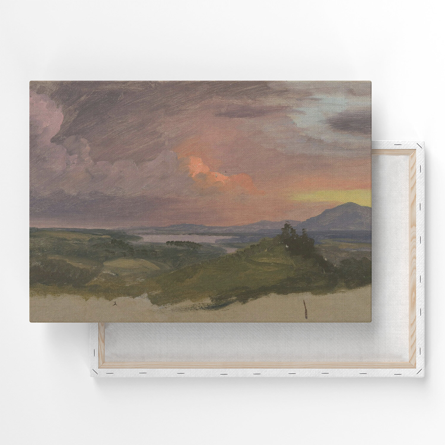 Картина на холсте, репродукция / Фредерик Эдвин Чёрч - Sunset in the Hudson Valley / Размер 40 x 53 см