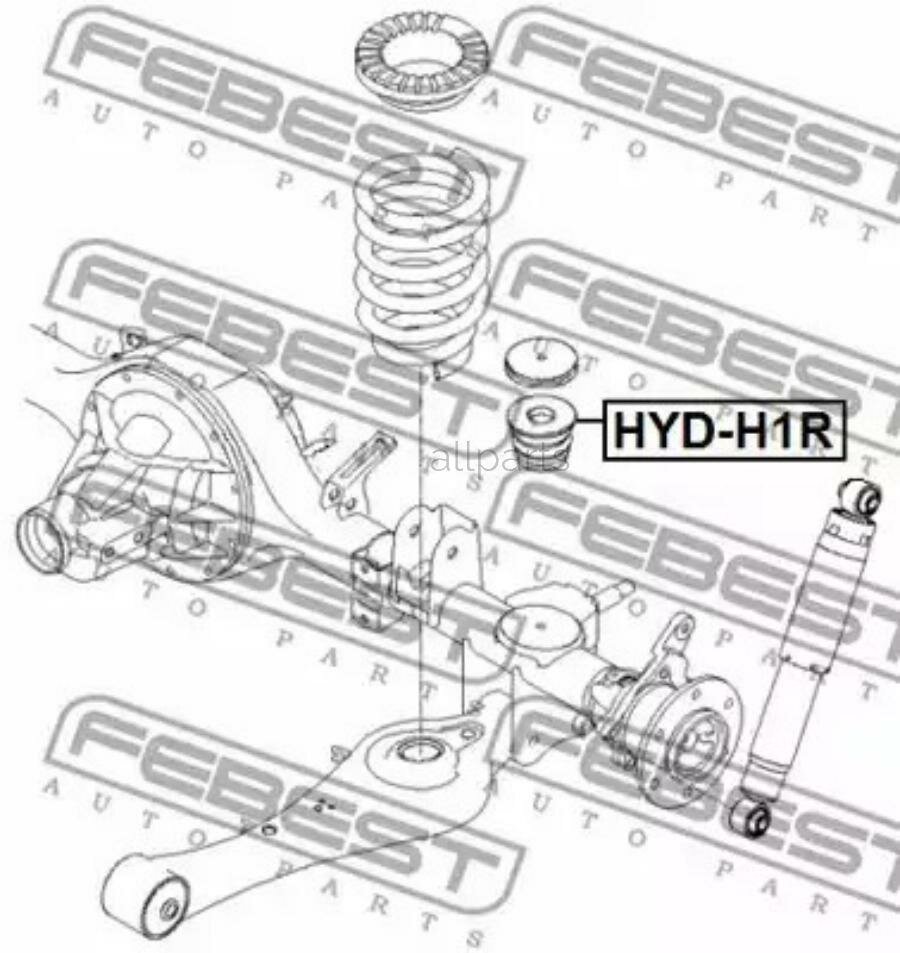 FEBEST HYD-H1R Отбойник рессоры задней HYUNDAI H-1 07 2007-2015 [GEN] FEBEST HYD-H1R