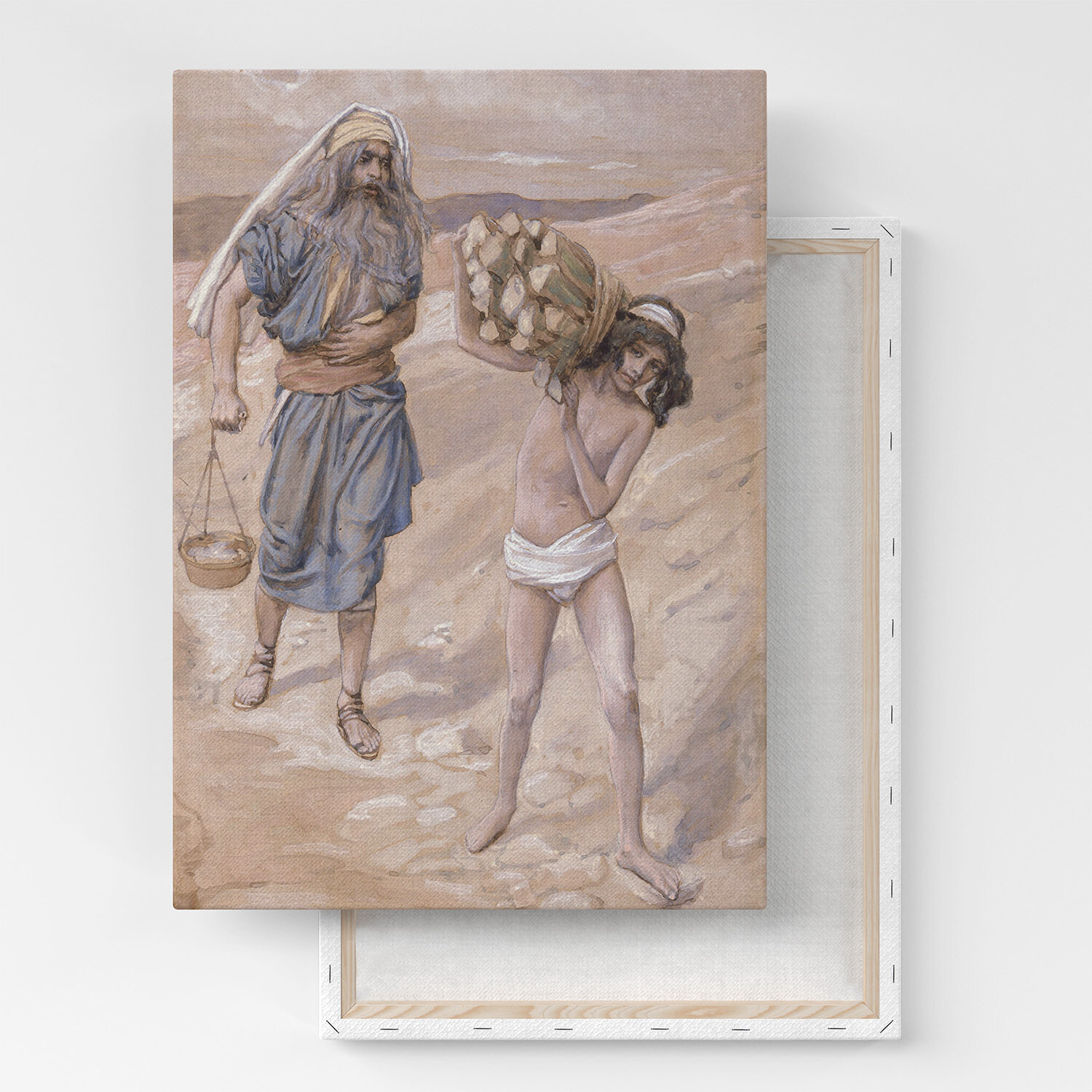 Картина на холсте, репродукция / Джеймс Тиссо - Isaac Bears the Wood / Размер 80 x 106 см