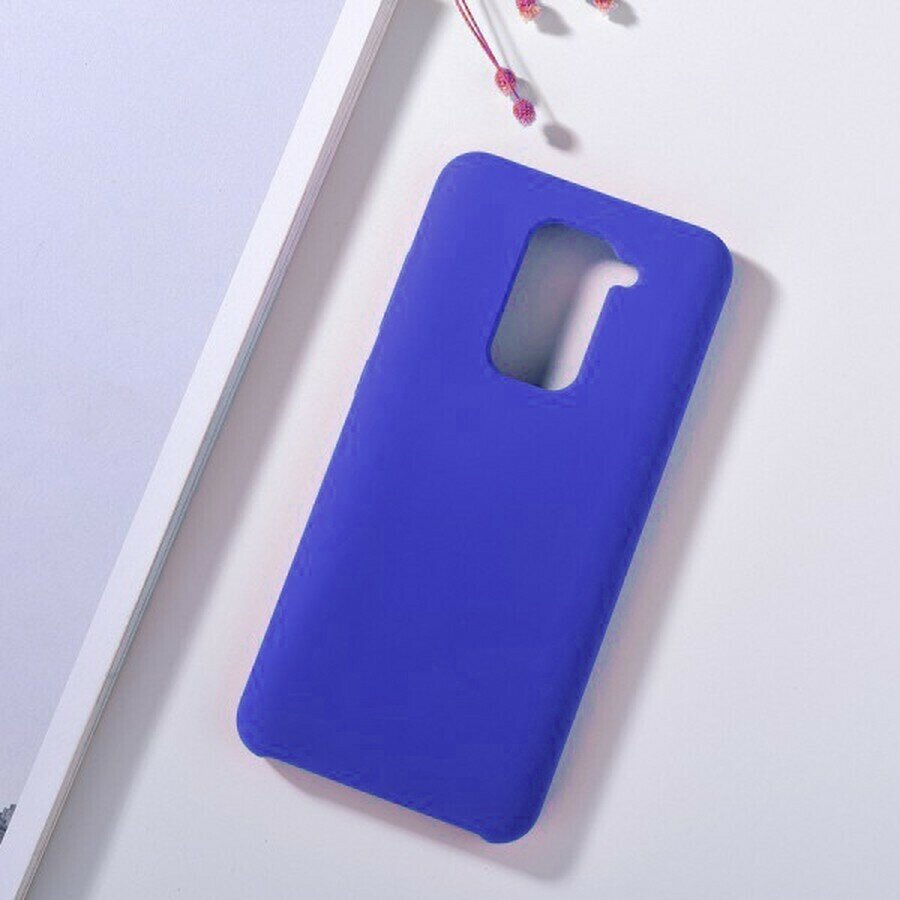 Силиконовая накладка Silky soft-touch для Xiaomi Redmi Note 9 синий