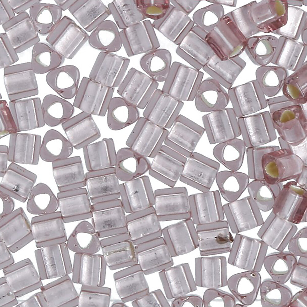 TOHO 11/0 TRIANGLE №4 бисер Япония 2.2 мм 5 г для бисероплетения украшений и рукоделия цвет №0026F гр. розовый/матовый