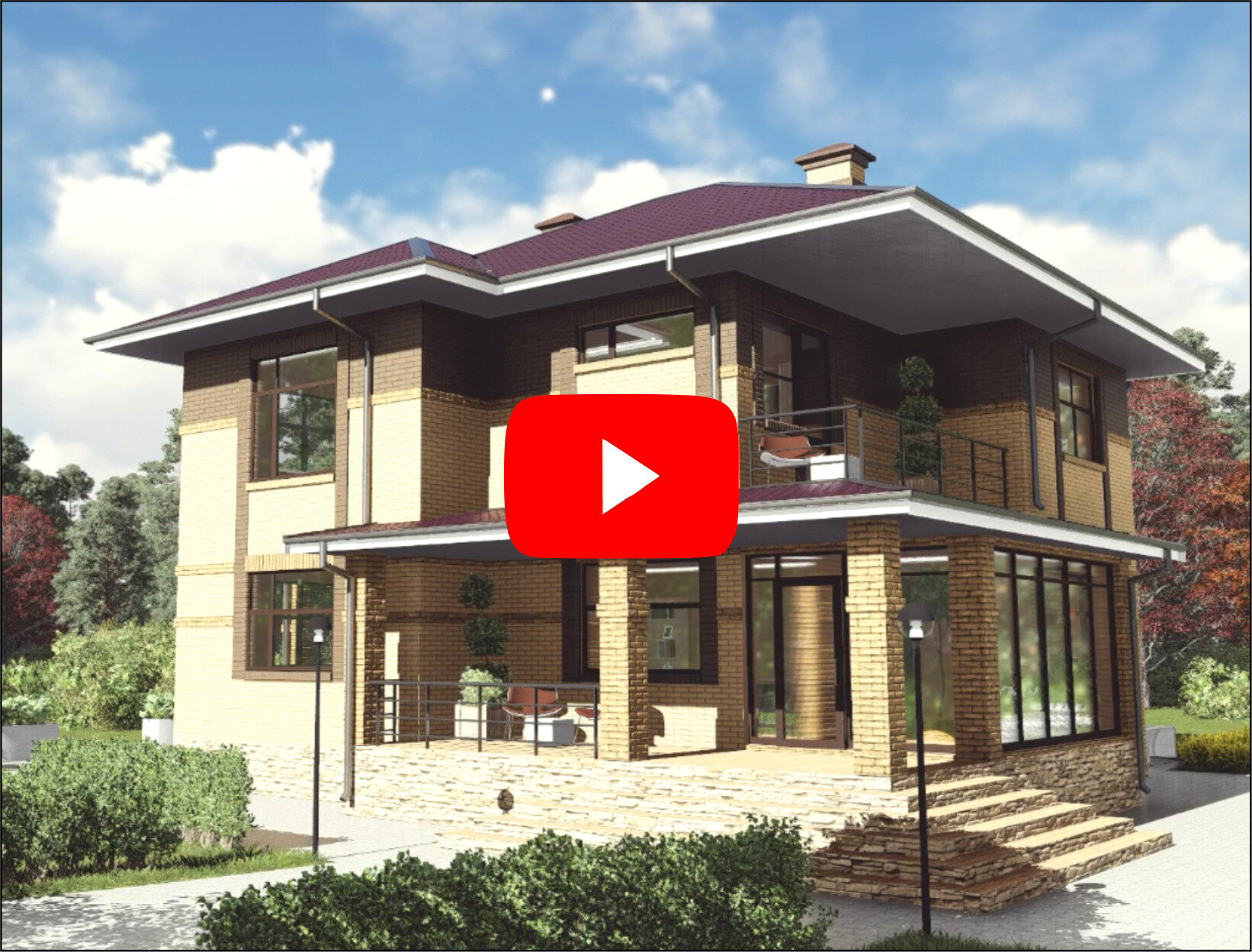 Готовый проект двухэтажного дома из кирпича и газобетона - Сэнд