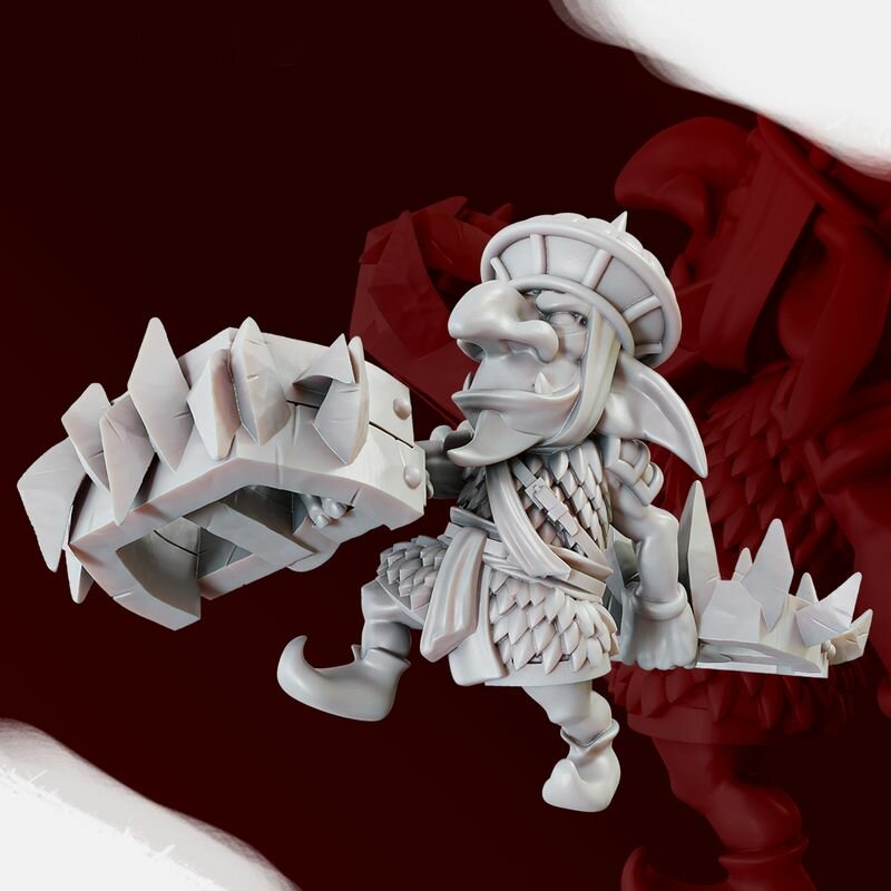 Grand Alliance Destruction Ogor Mawtribes Ogre Kingdoms Goblins Greenskins, Гоблин капканщик миниатюра для DnD (ДнД) и других Настольных игр( НРИ, Варгеймов или РПГ), фентези тематика